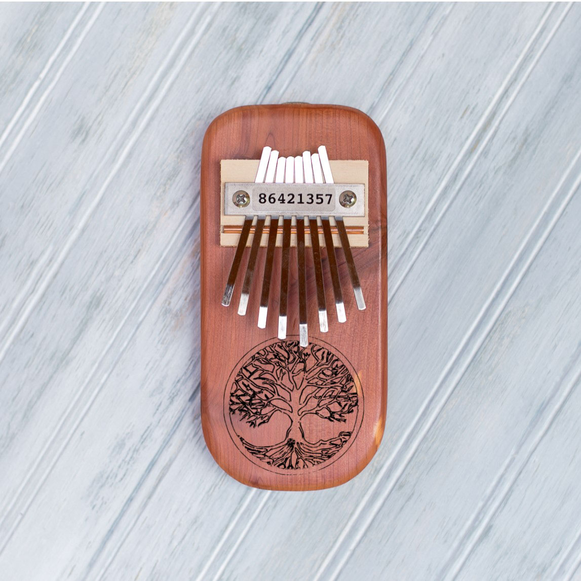 Tree of Life Engraved Thumb Piano - Mountain Melodies